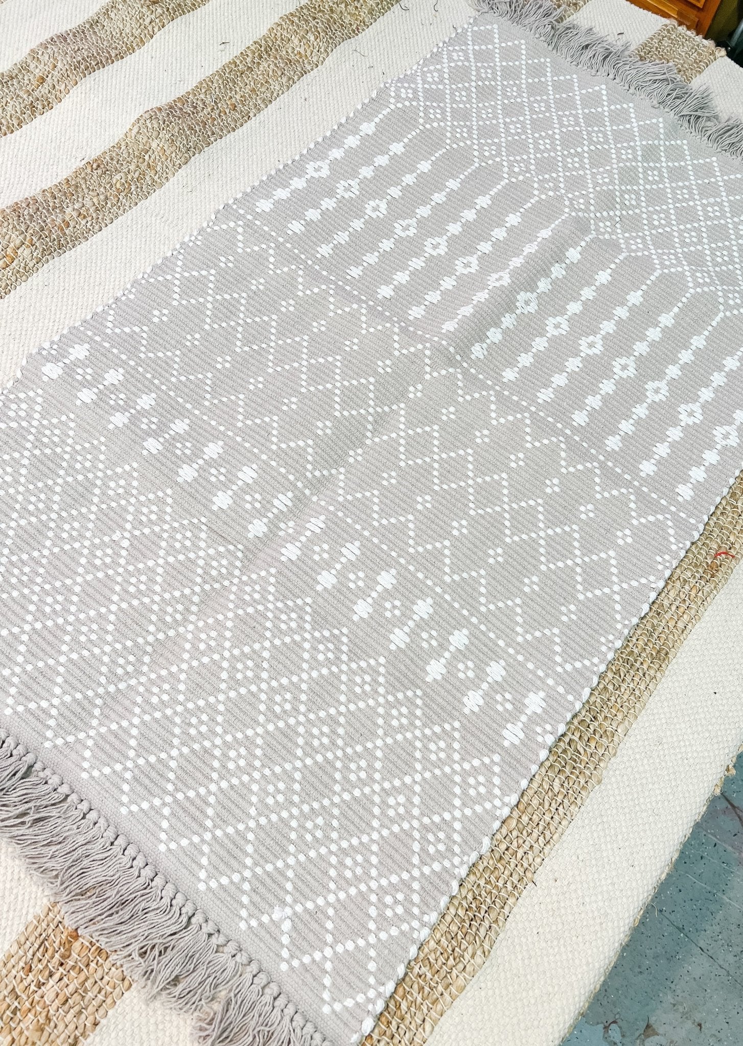 Grey and White Woven Tassel – Miss Molly Designs, LLC